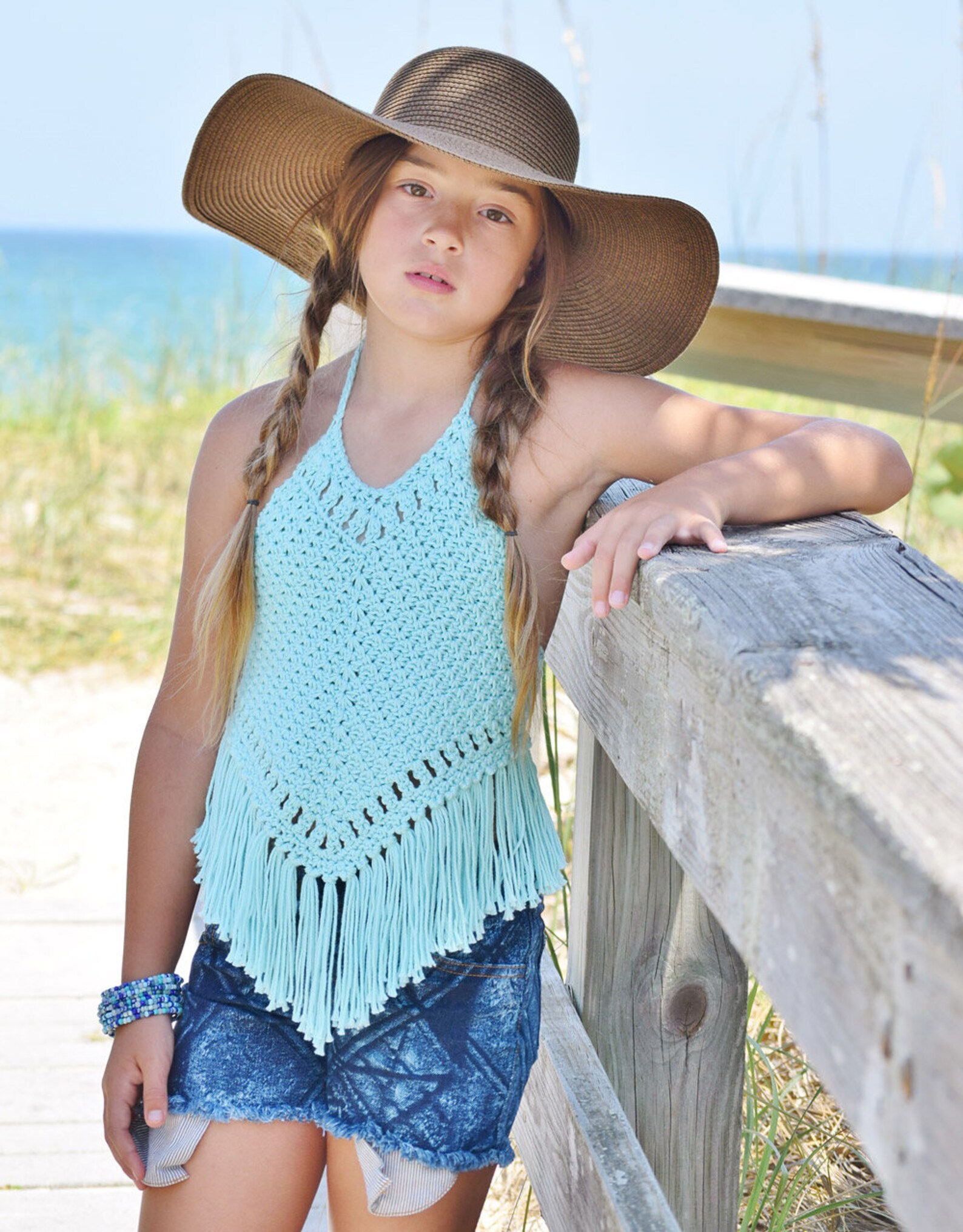 Boho Crochet Halter Top Pattern Girls Crochet Top Pattern | Etsy