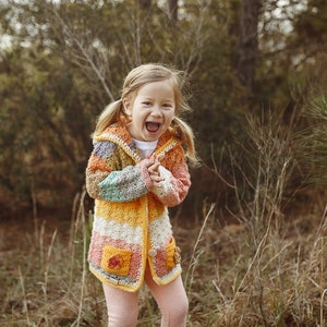 Crochet Jacket Pattern - Kids Crochet Cardigan Pattern - Hooded ...