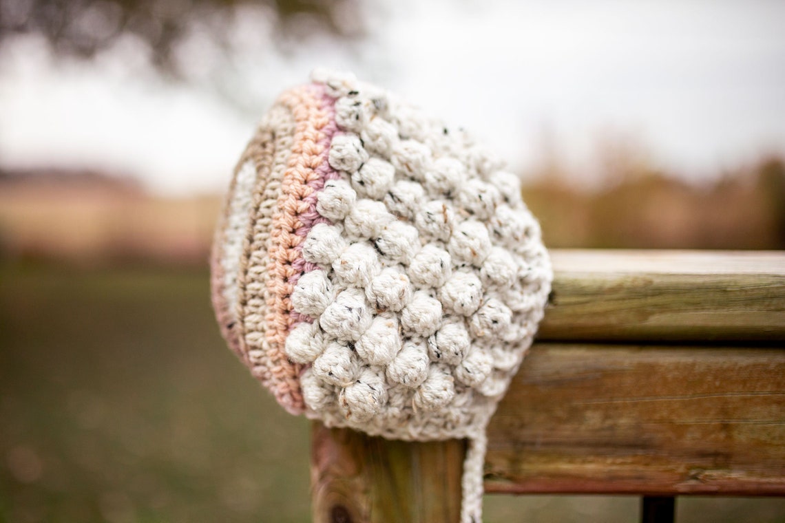 Rainbow Bobble Bonnet Crochet Pattern | Etsy