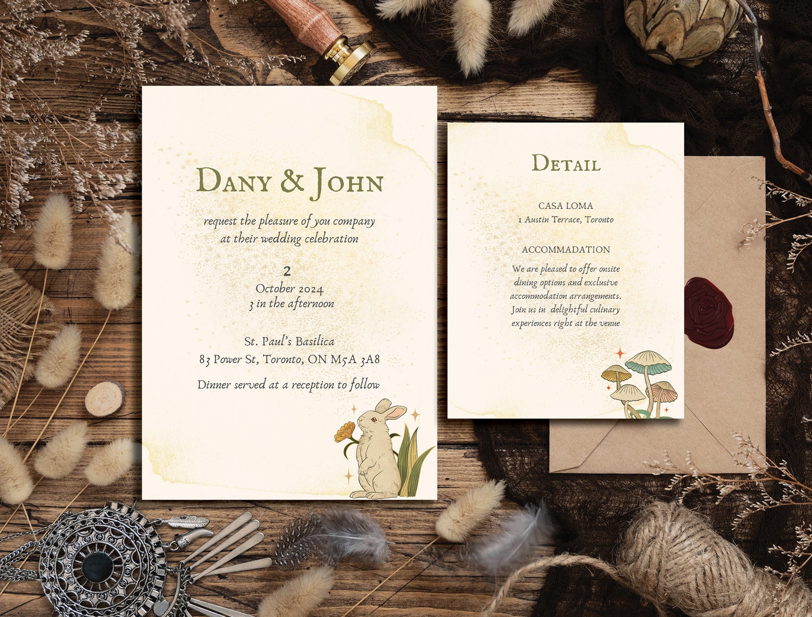 Vintage Fairy Tale Wedding Invitation Template Rustic Wedding ...