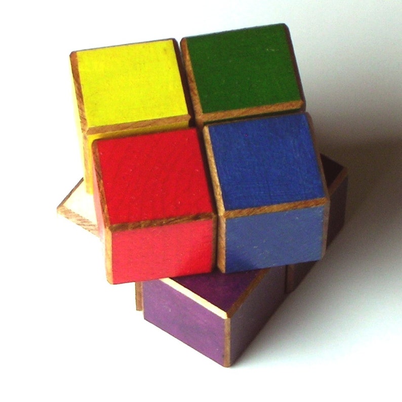 Color Blocks 1 Inch Painted Wood 8 Cube Set - Etsy