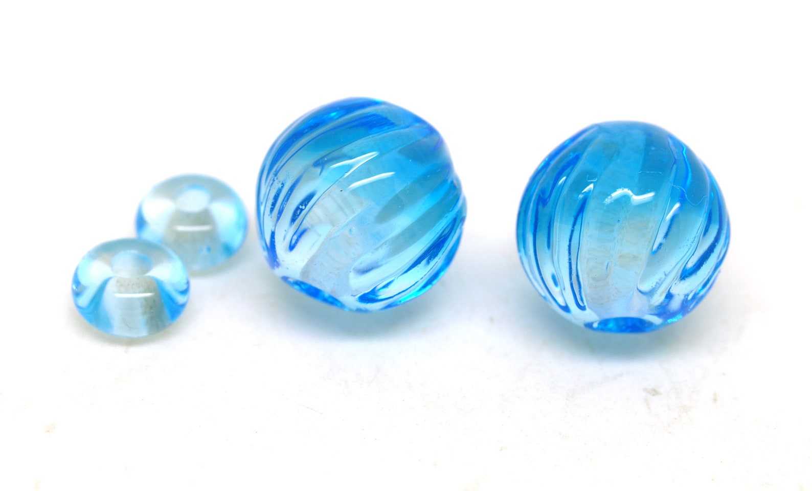 Blue Glass Bead Pair Handmade Lampwork Beads Jewellery - Etsy