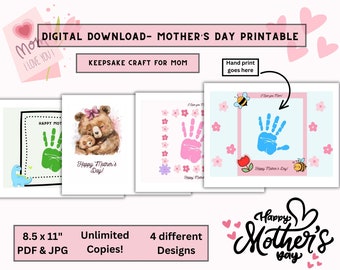 Mother's Day Handprint Craft, Kids Handprint Craft, Keepsake Craft for ...