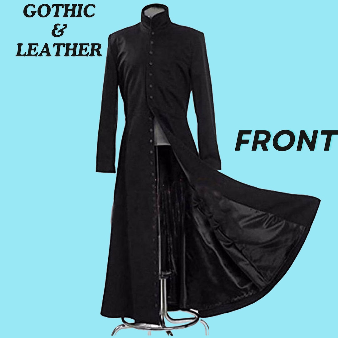 Neo Matrix Heavy Duty Cotton Keanu Reeves Black Gothic Steampunk Trench ...