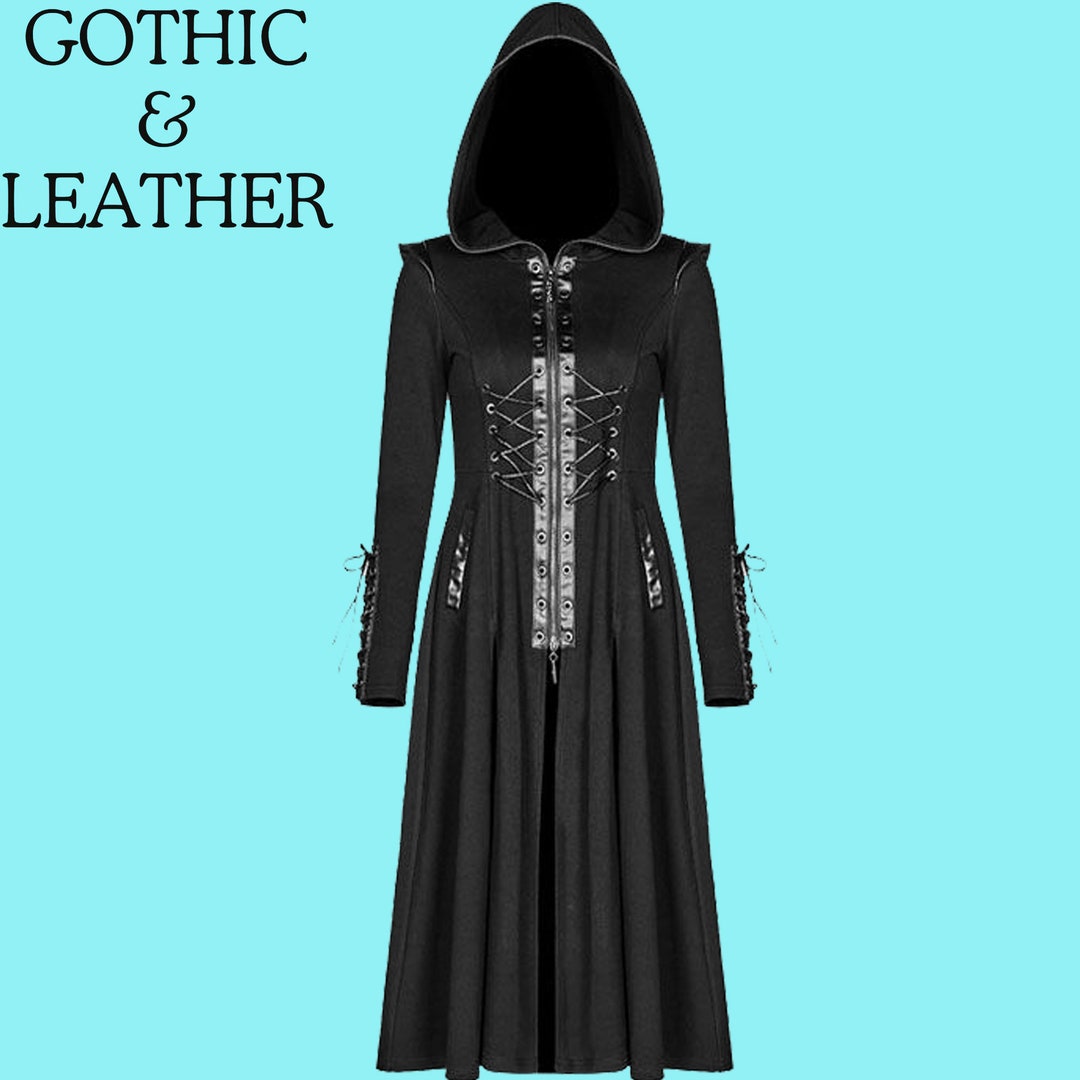 Women Gothic Long Coat Hooded,ladies Gothic Long Coat Rock Cosplay ...