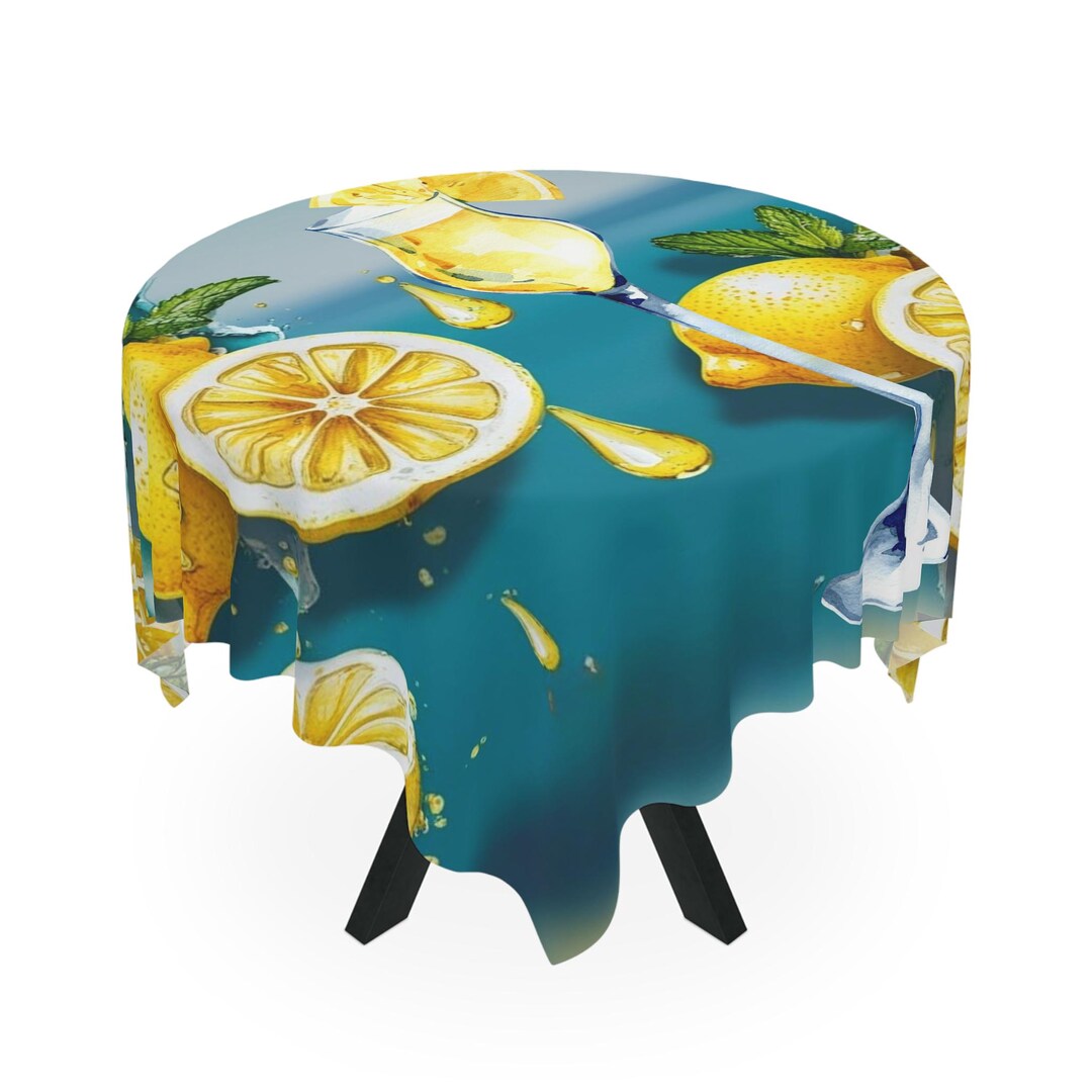 Limoncello Italian Citrus Lemon Tablecloth, Bright Tropical Decor for ...