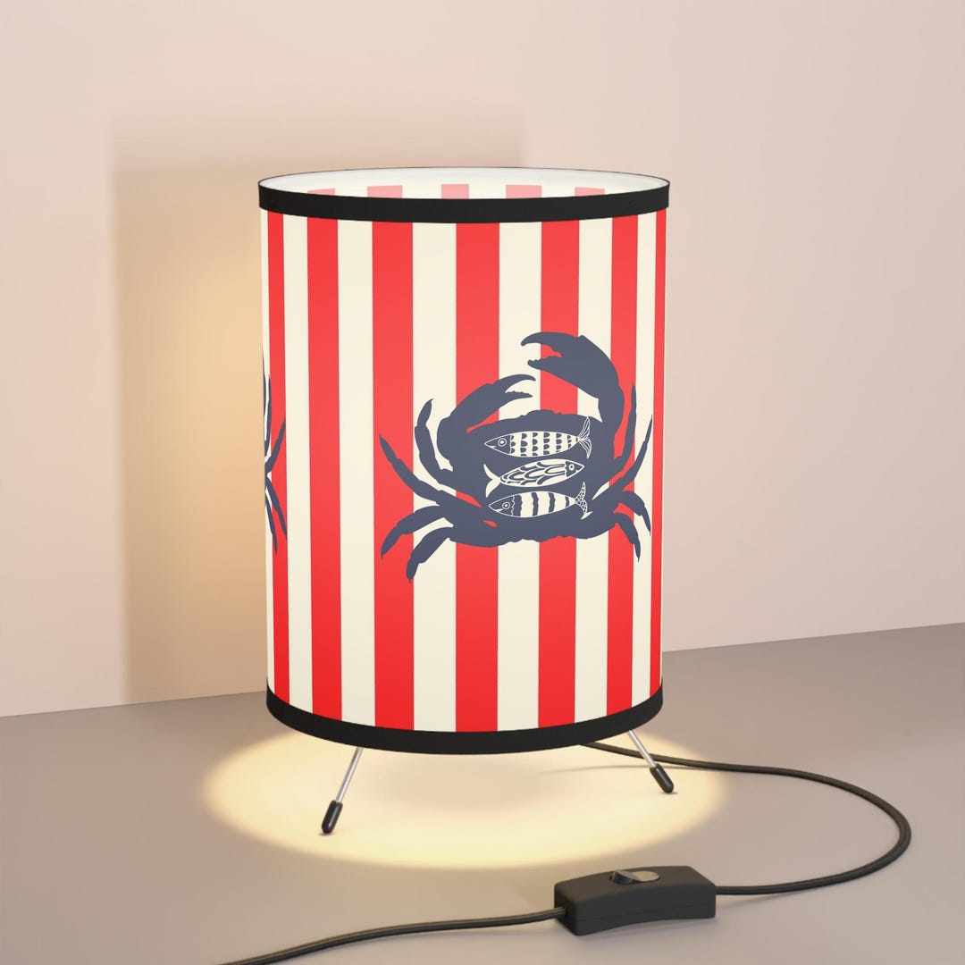 Crab Tripod Lamp: Coastal Nautical Decor - Beach House Lighting - Etsy