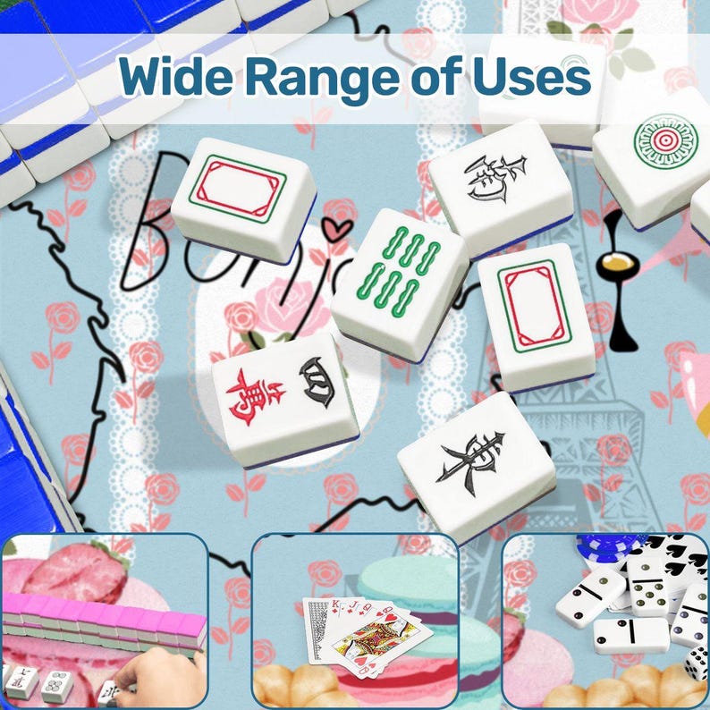French Patisserie Bonjour Brunch Floral Roses Mahjong Mat - Etsy