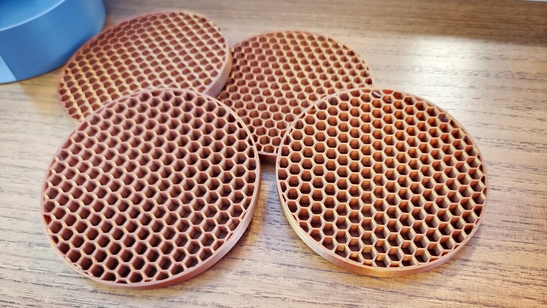 Drinks Coasters 4 Colours to Choose , Drip Catching Honeycomb Geometric ...