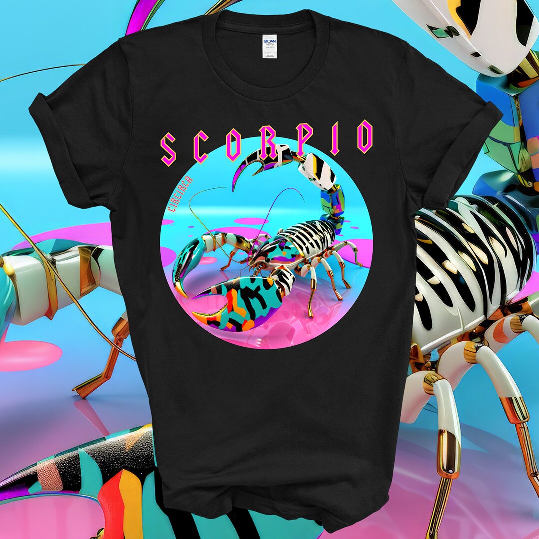Scorpio Zodiac T-shirt Star Sign Color Pattern Illustrated Mystic Shirt ...