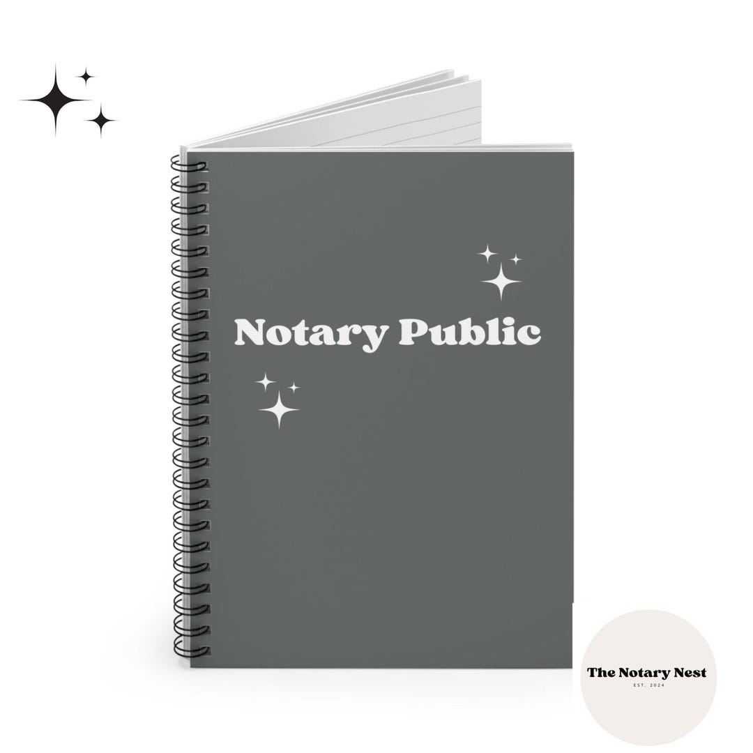 Minimalist Notary Public Spiral Notebook Retro Lettering Modern ...