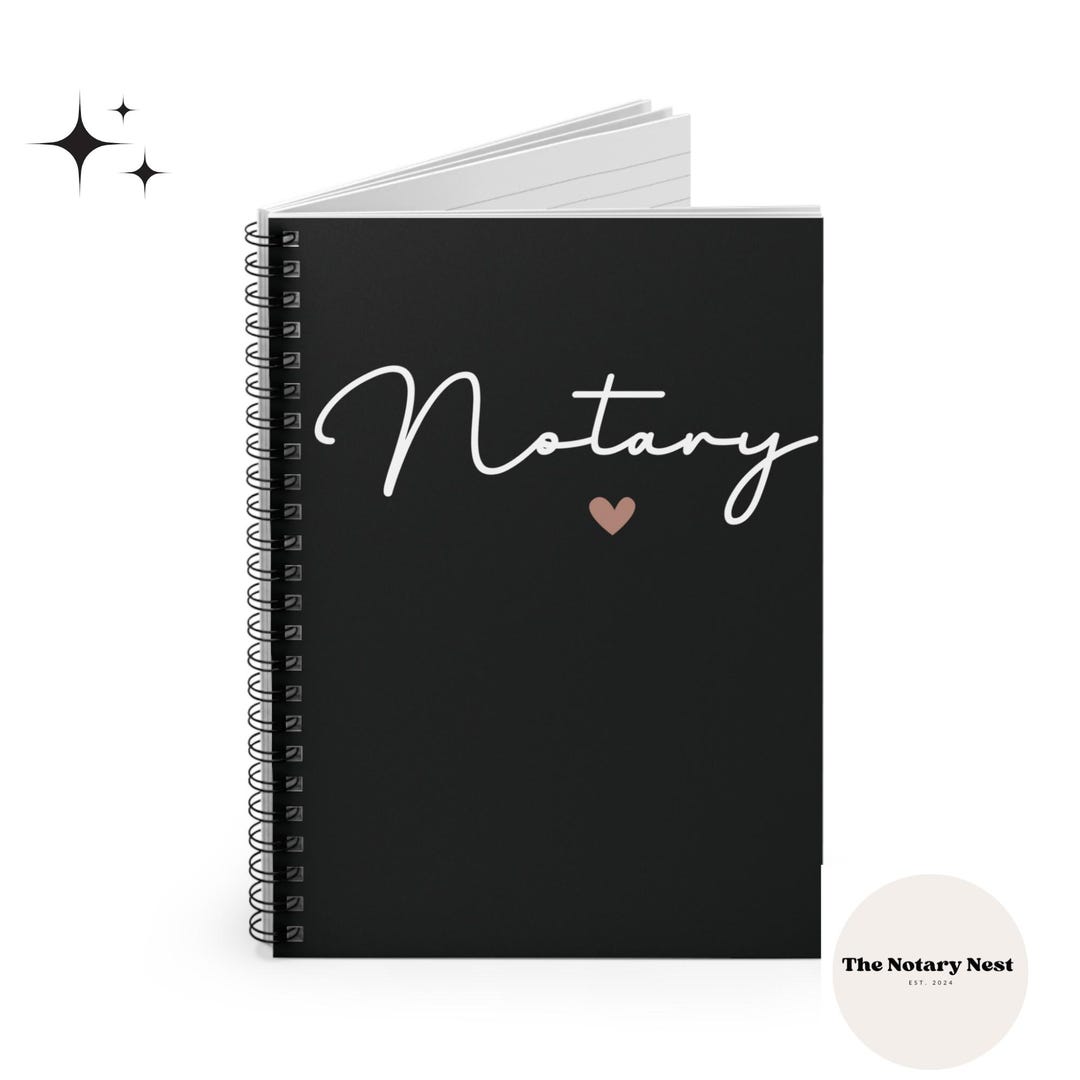 Minimalist Notary Public Spiral Notebook: Modern Cursive Design - Etsy