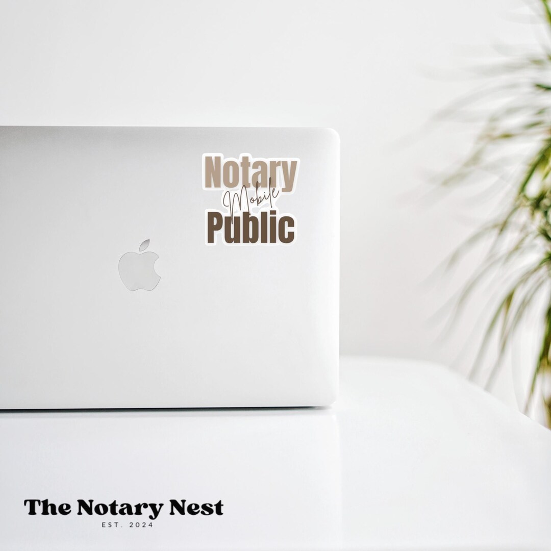 Modern Notary Sticker Minimalist Notary Decal Mobile Notary Sticker ...