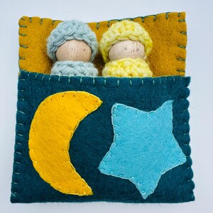 Peg Dolls in Sleeping Bag Set Ready to Ship - Etsy