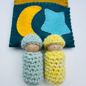 Peg Dolls in Sleeping Bag Set Ready to Ship - Etsy