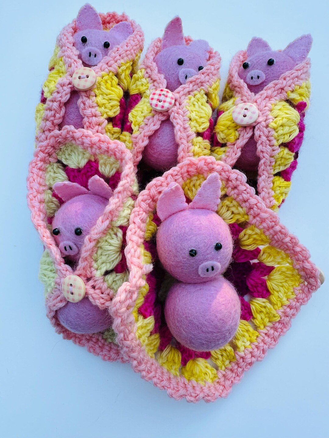 Felted Wool Pig in a Blanket Ready to Ship Waldorf Inspired Toys - Etsy