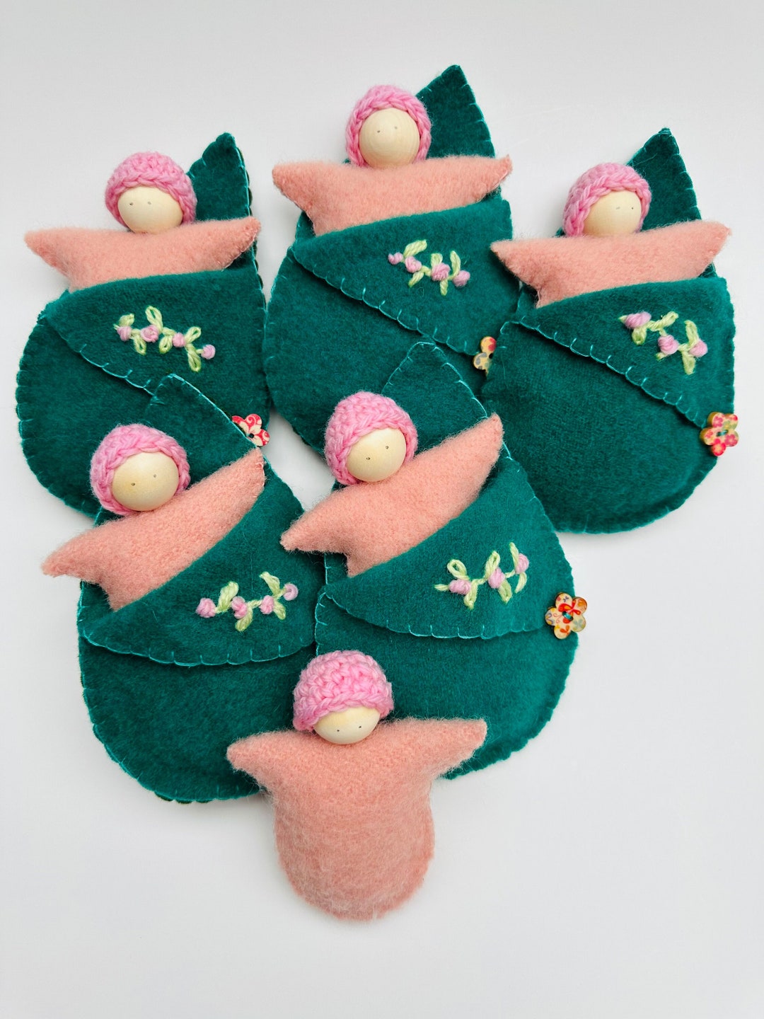 Leaf Baby With Wool Doll Set Waldorf Inspired Ready to Ship - Etsy