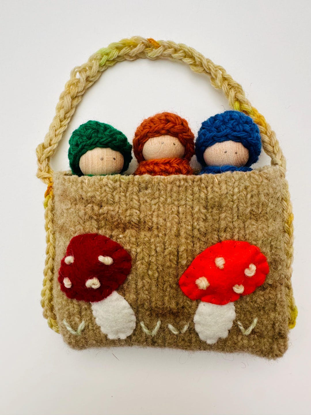 Peg Dolls in a Pouch Set Ready to Ship - Etsy