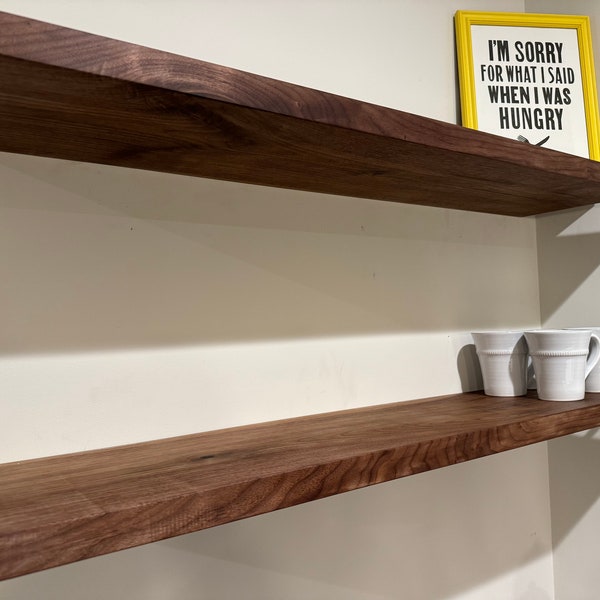 Walnut Floating Shelves - Etsy