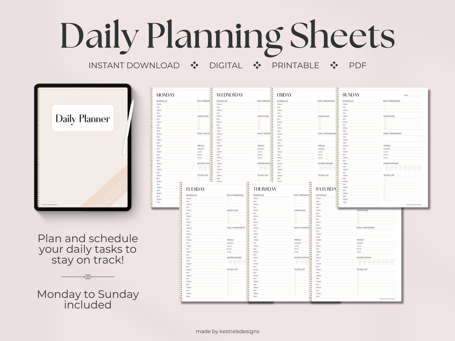 Digital Daily Planner | Goodnotes Planner | Printable Planner ...