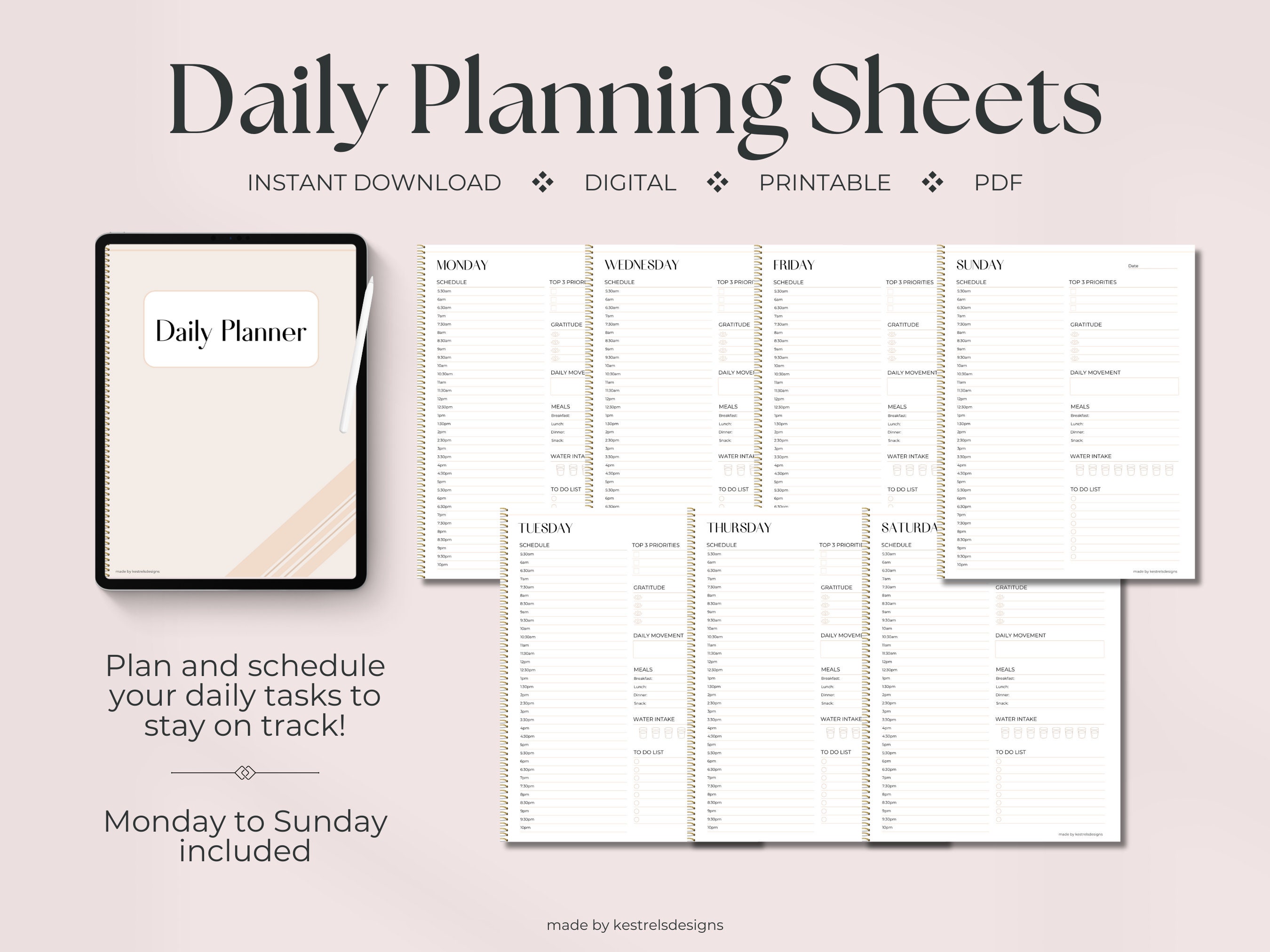 Digital Daily Planner | Goodnotes Planner | Printable Planner ...