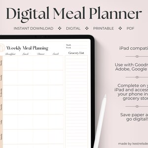 Digital & Printable Weekly Meal Planner | Goodnotes Planner | Meal ...