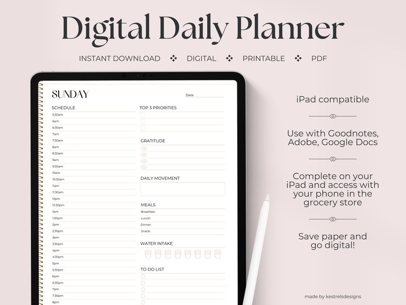 Digital Daily Planner Goodnotes Planner Printable Planner Personal ...