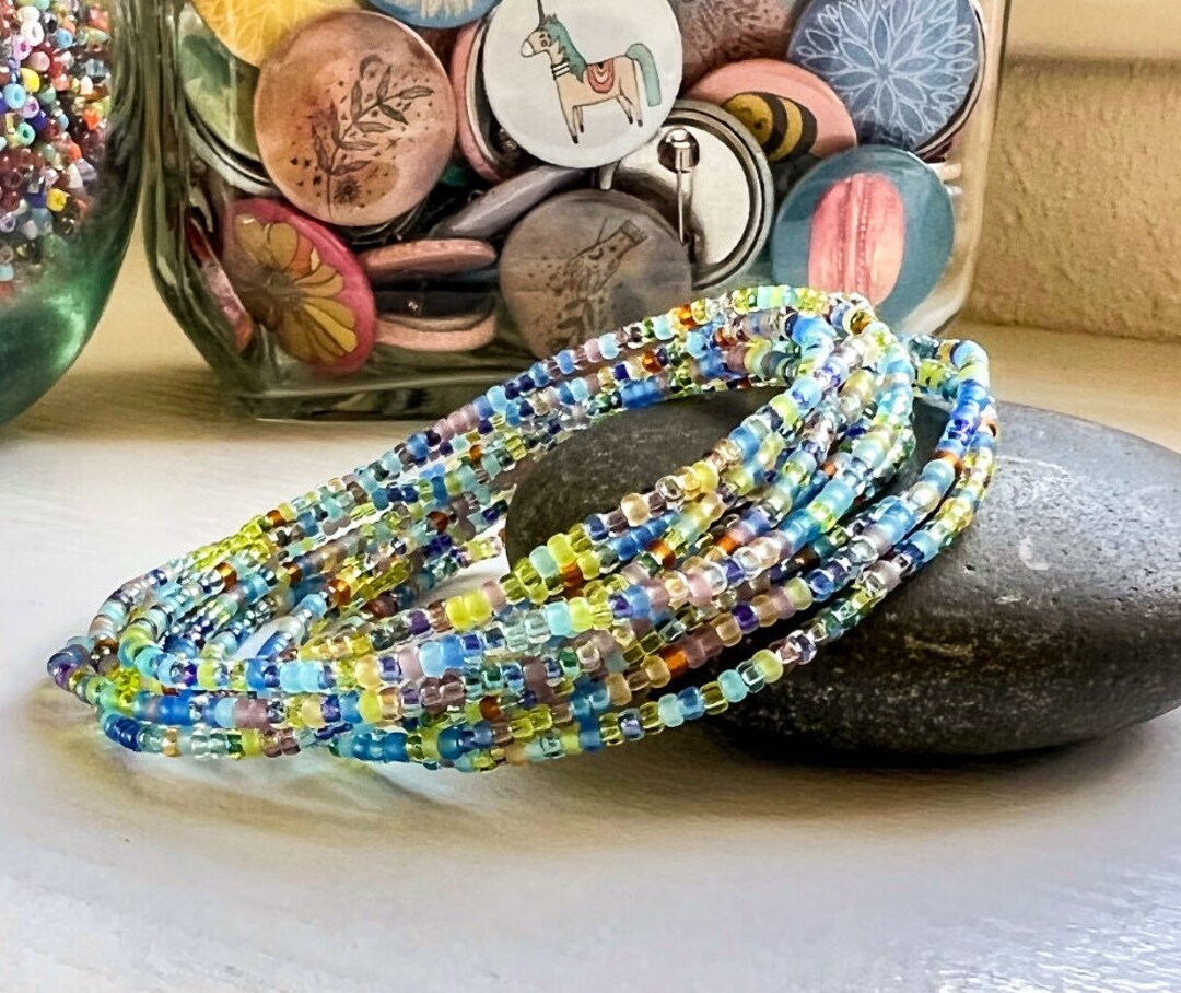 Small Beaded Stretch Bracelets 2mm Boho Seed Bead Stretch Bracelet ...