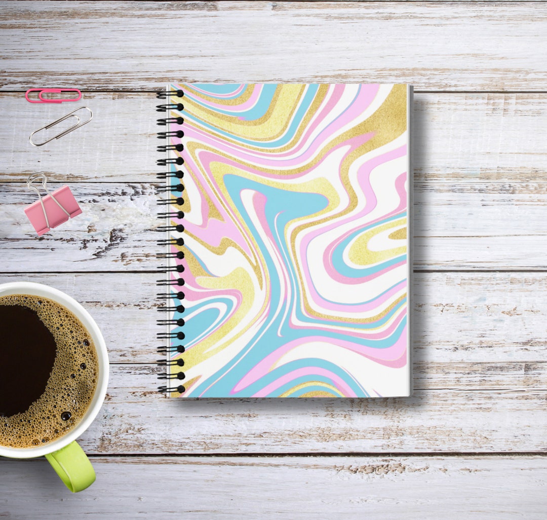 Spiral Bound Lined Notebook Pink Marble Writing Journal - Etsy