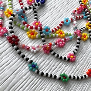 Daisy Chain Necklace Adjustable Beaded Daisy Necklace Dainty - Etsy