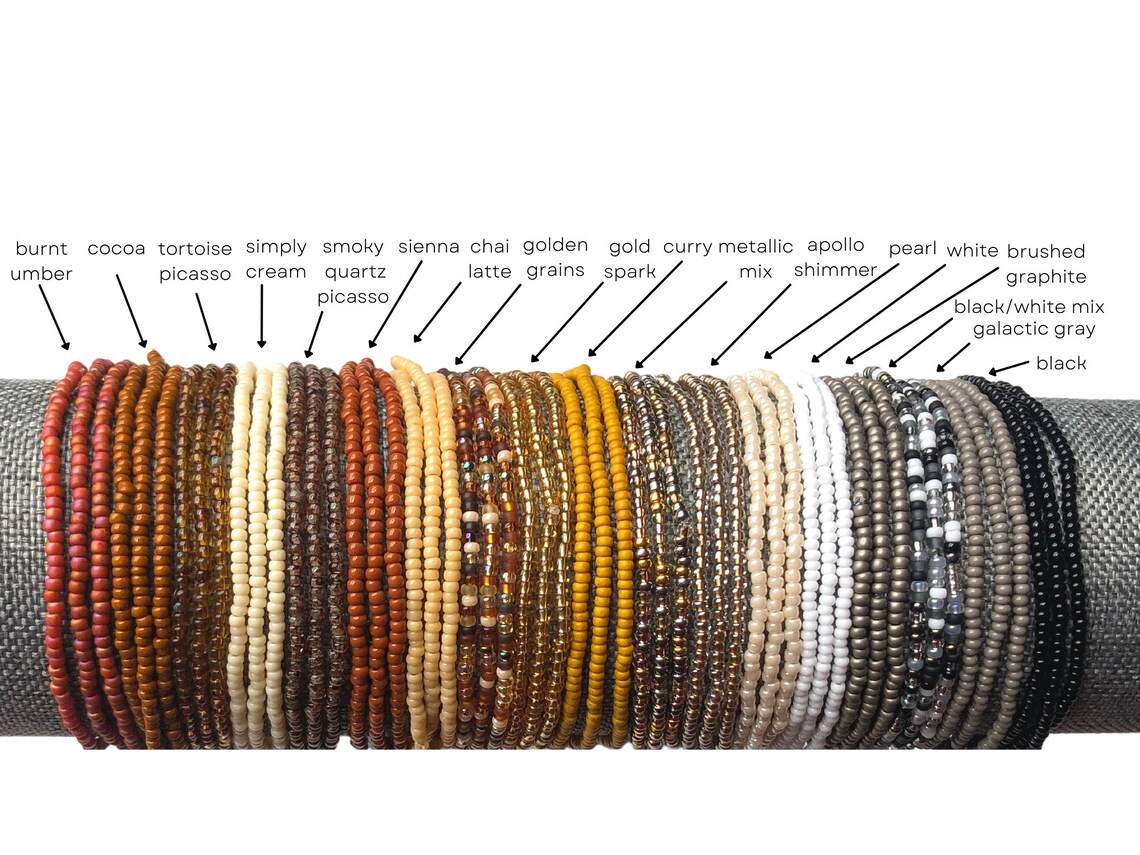 Single Strand Seed Bead Stretch Bracelet Beaded Stacking - Etsy