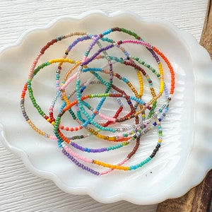 Colorful Beaded Friendship Bracelets Seed Bead Stretch Bracelets Boho ...