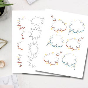 Colorful Explosion Shape Template Comic Book Style Note-taking ...