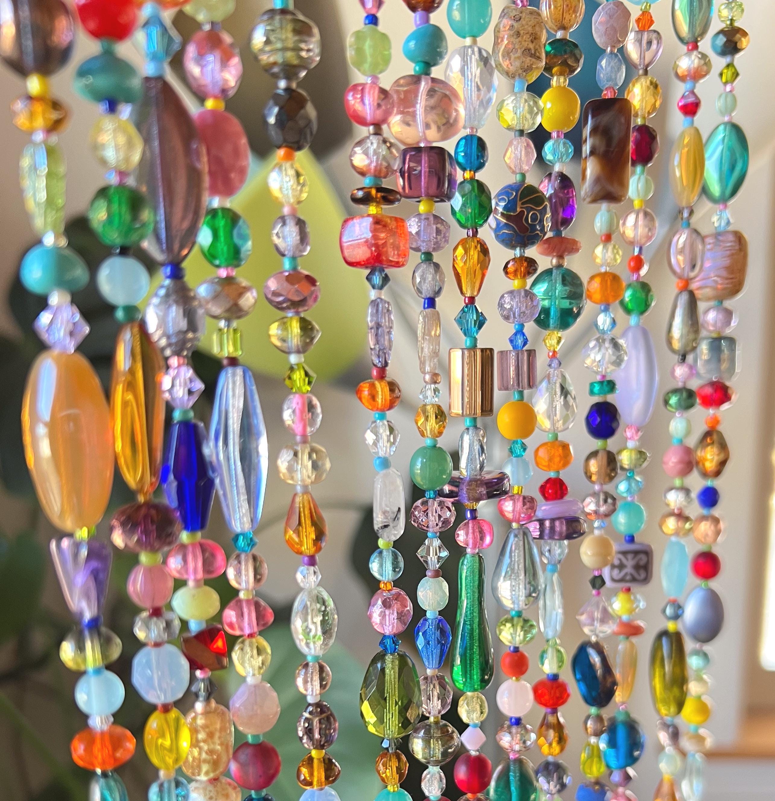 Glass Bead Curtain Window Hanging Decorative Strand Bohemian Style Room ...