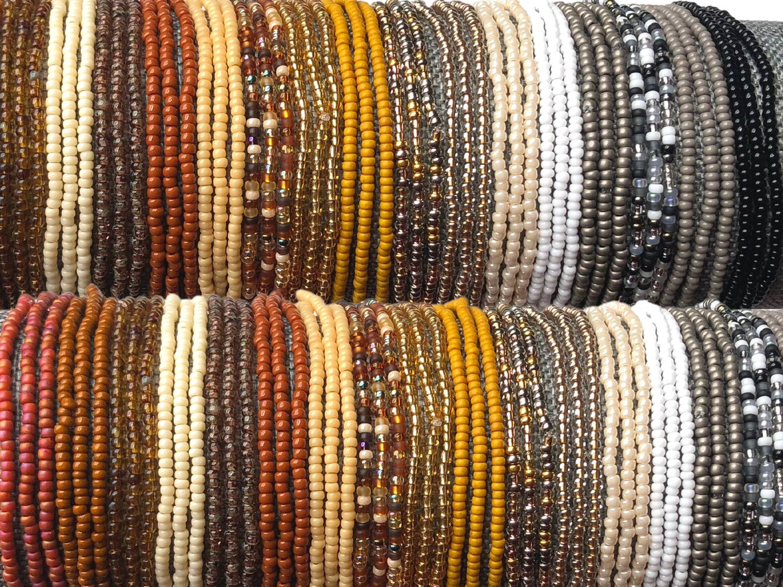 Single Strand Seed Bead Stretch Bracelet Beaded Stacking - Etsy