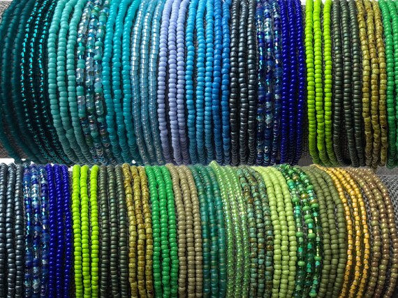 Single Strand Seed Bead Stretch Bracelet Beaded Stacking - Etsy