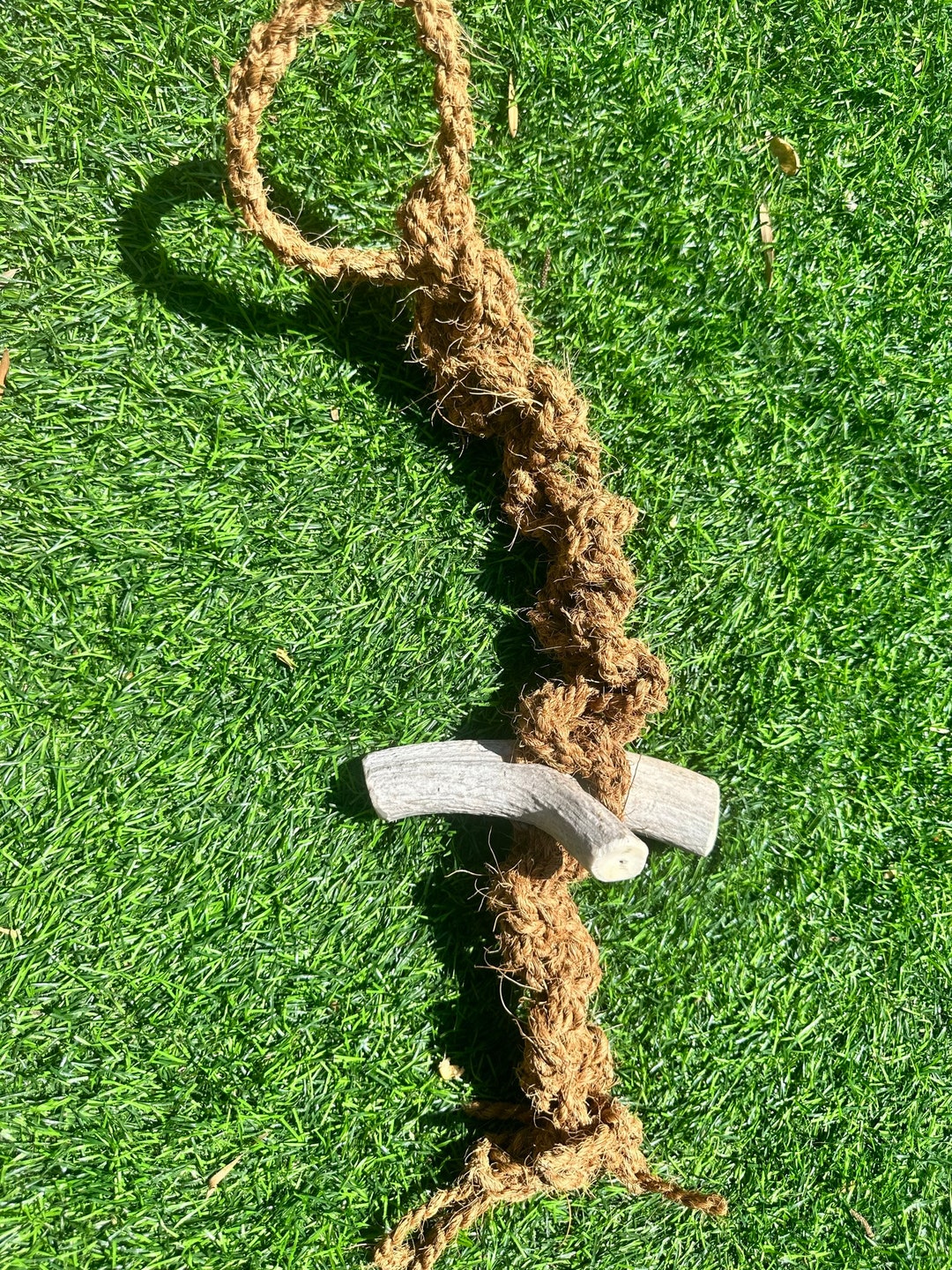 Coconut Husk Interactive Tug Rope With Deer Antler. Dog Toy - Etsy