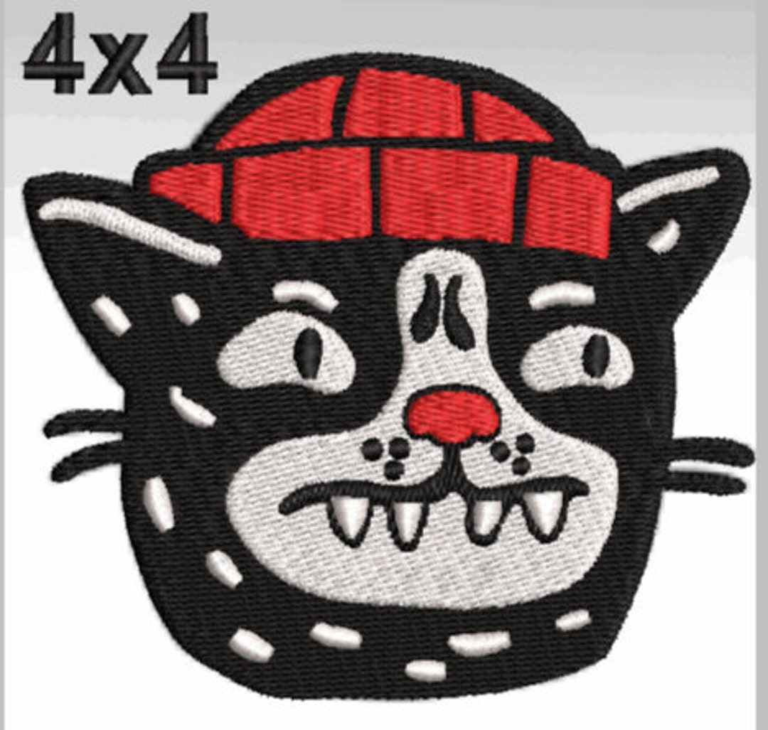 Bandit Cat Embroidery Design - Etsy