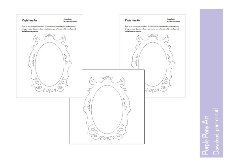 Ornate Frame Oval Cutting File Template for Scrapbooking - Etsy
