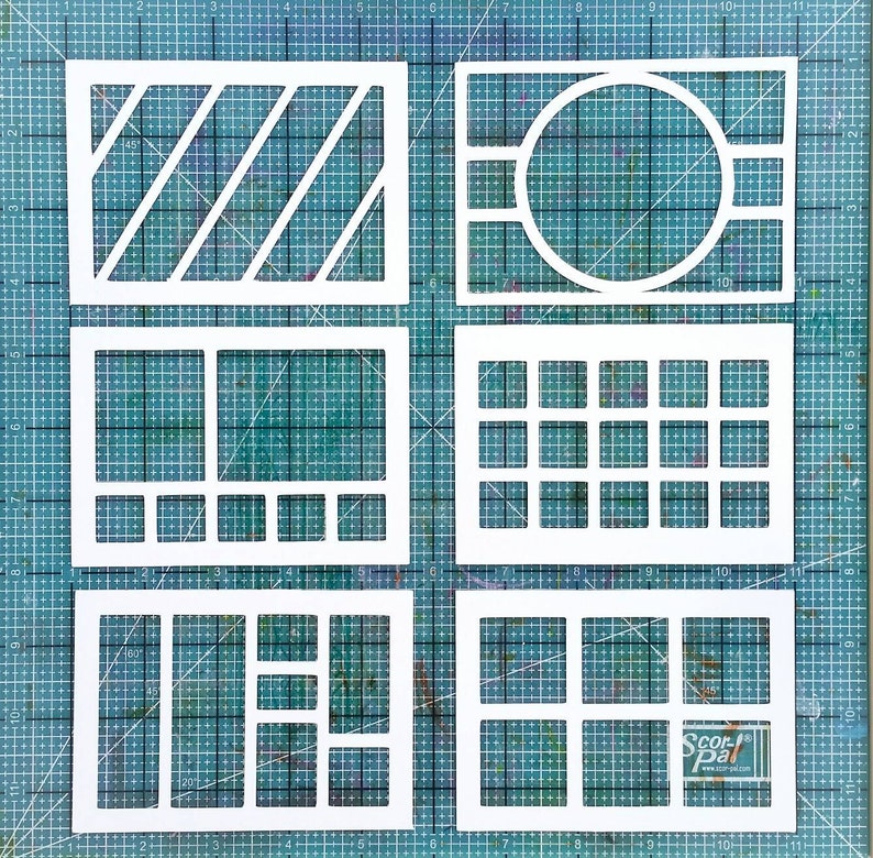 5x7 Grid Templates: Scrapbooking Cardmaking Stencil SVG (digital ...