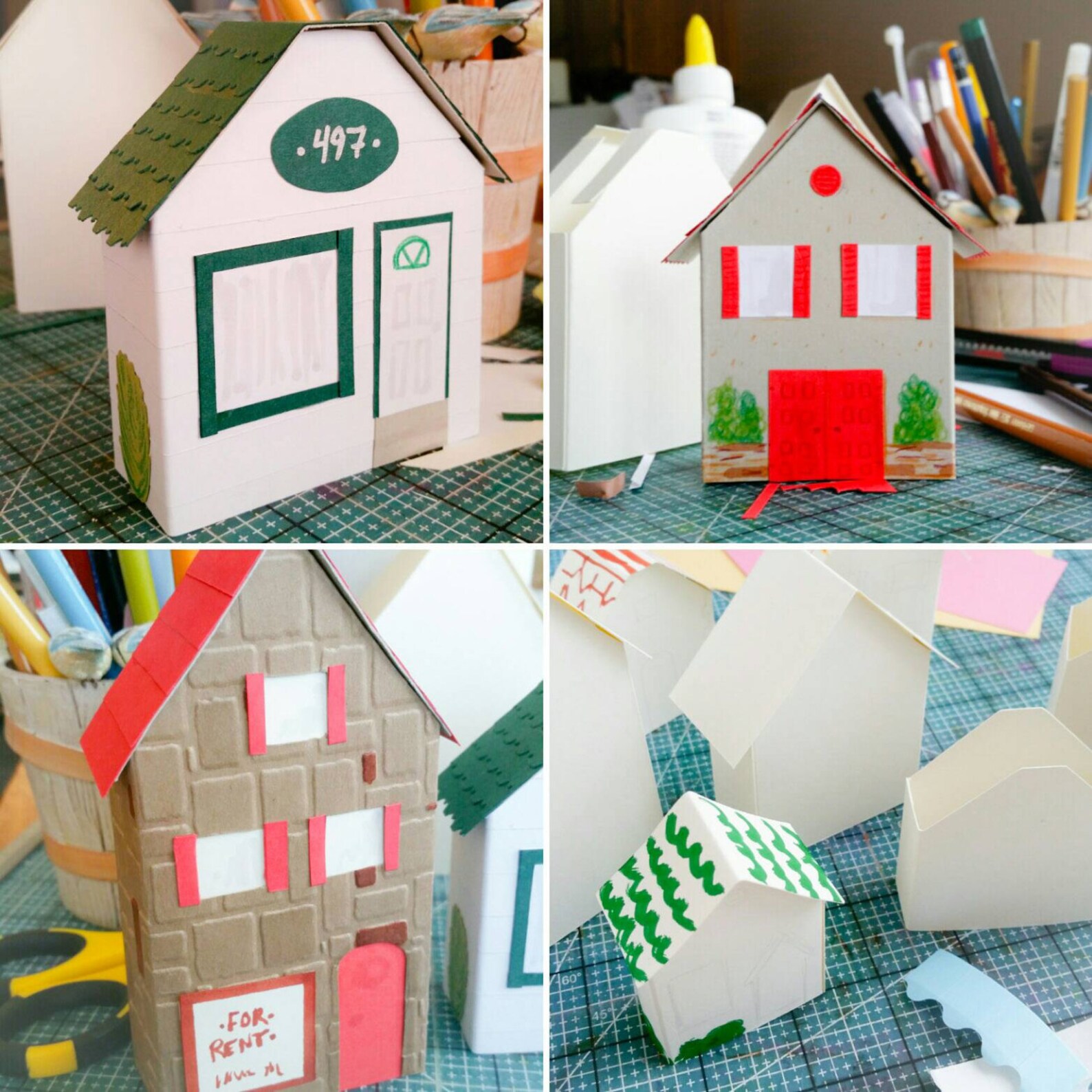 3D house SVG cuttable file fold-up template print and fold | Etsy