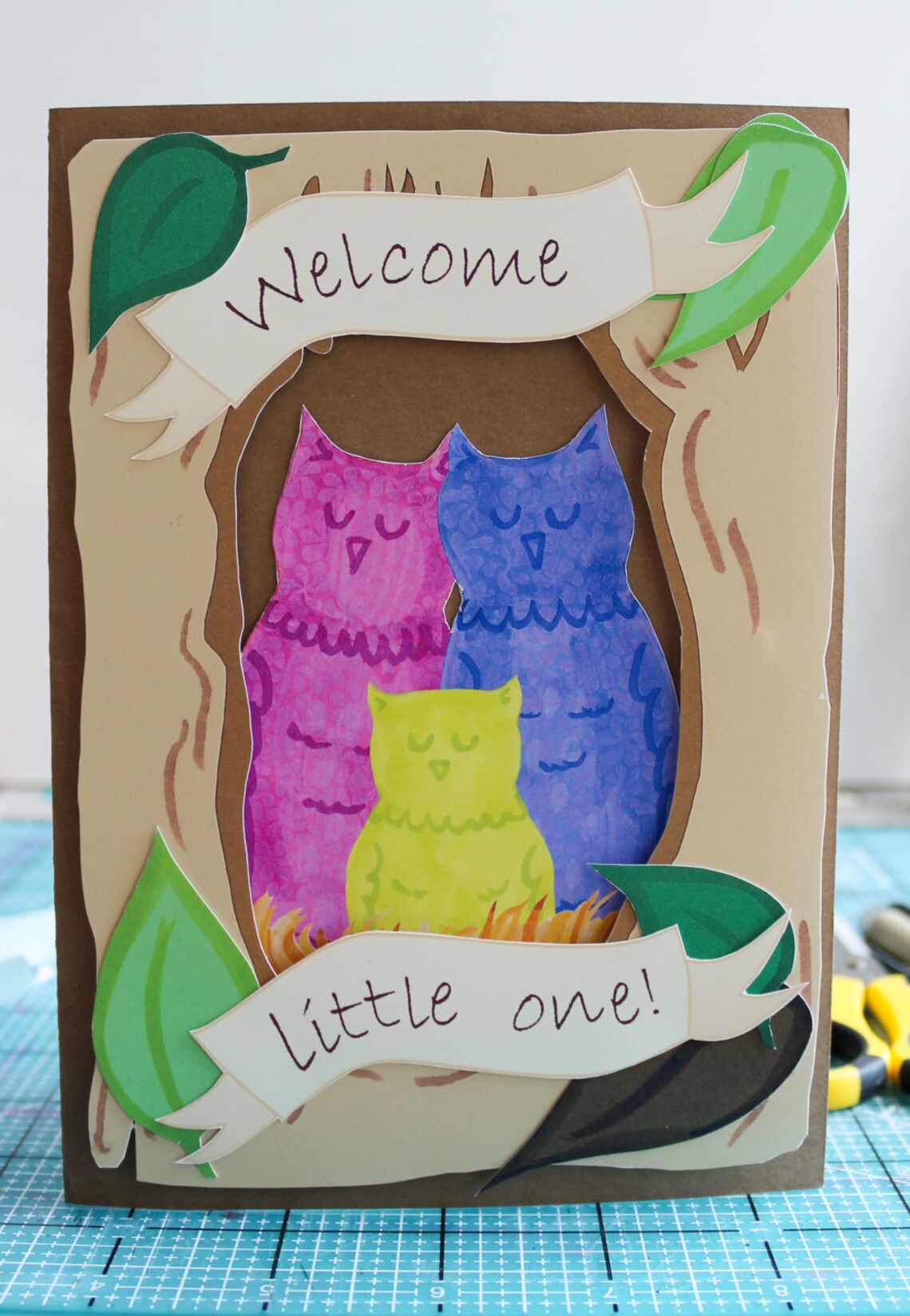 Owl New Baby Card - Welcome Little One Instant Download PDF, Printable ...