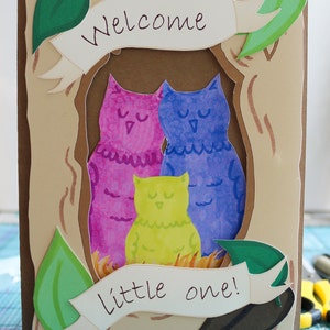 Owl New Baby Card - Welcome Little One Instant Download PDF, Printable ...