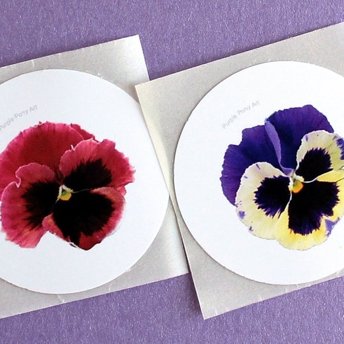 Printable Pansy Stickers Floral Instant Download DIY - Etsy