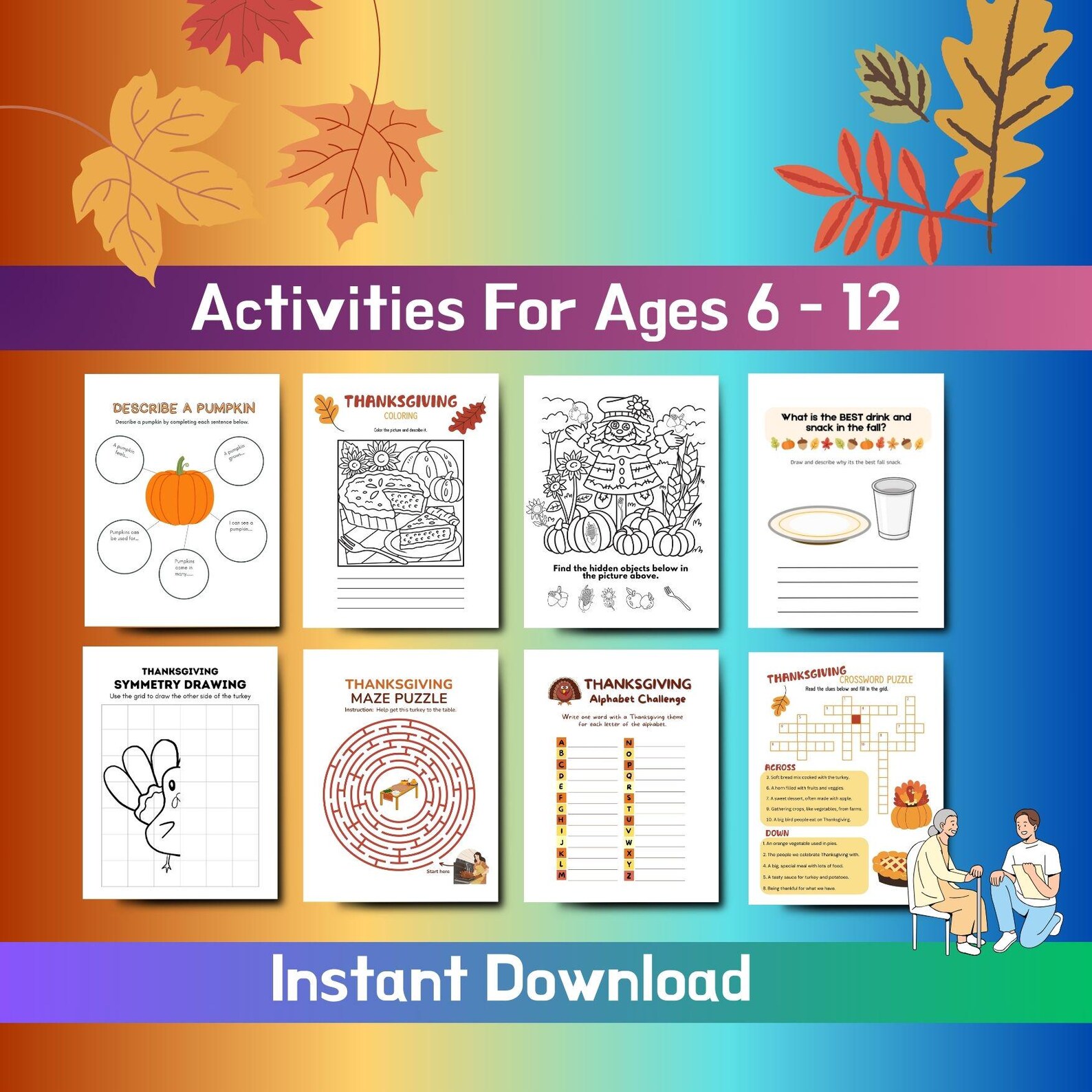 Fall Festivities & Thanksgiving Fun Engaging Activity Booklet for Kids ...