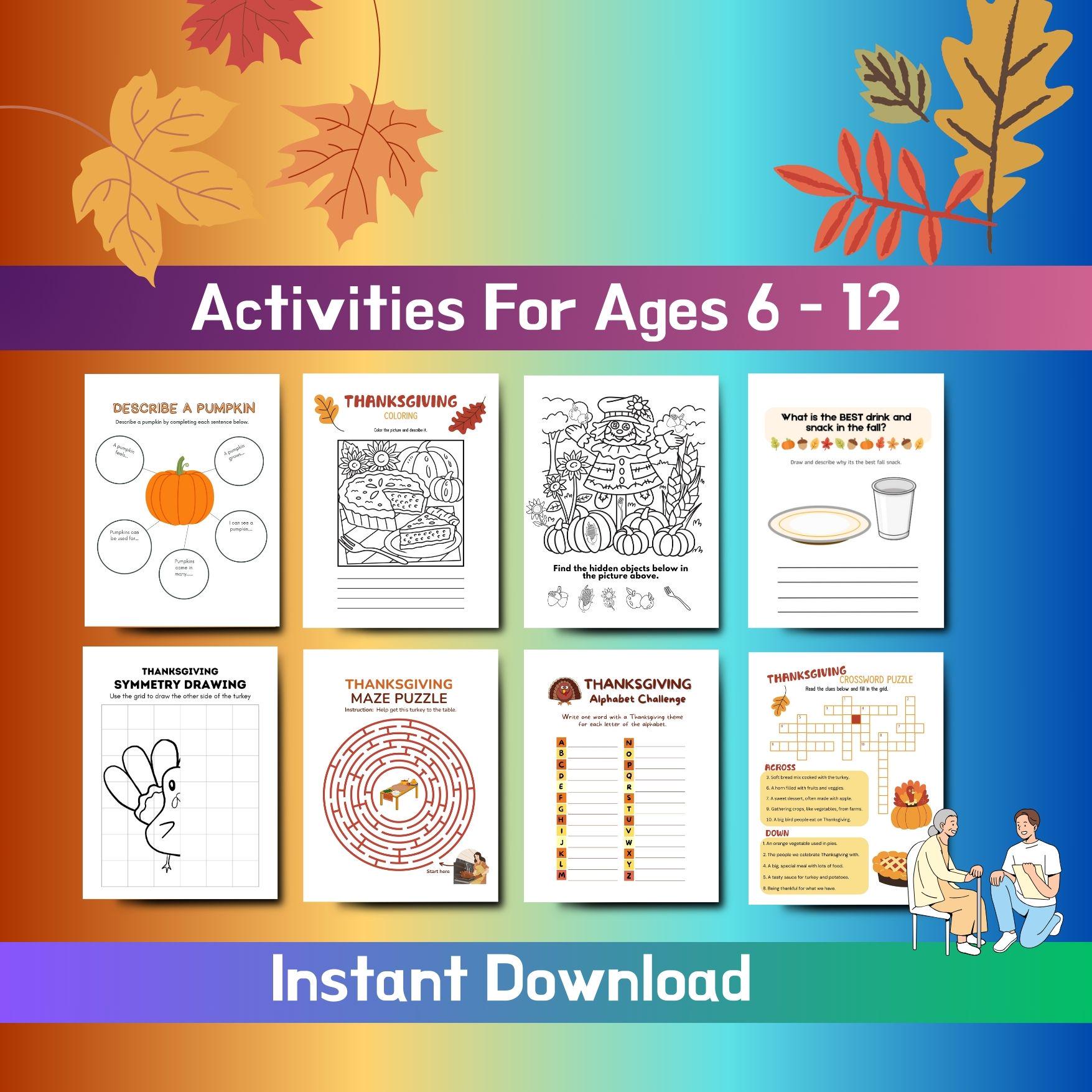 Fall Festivities & Thanksgiving Fun Engaging Activity Booklet for Kids ...