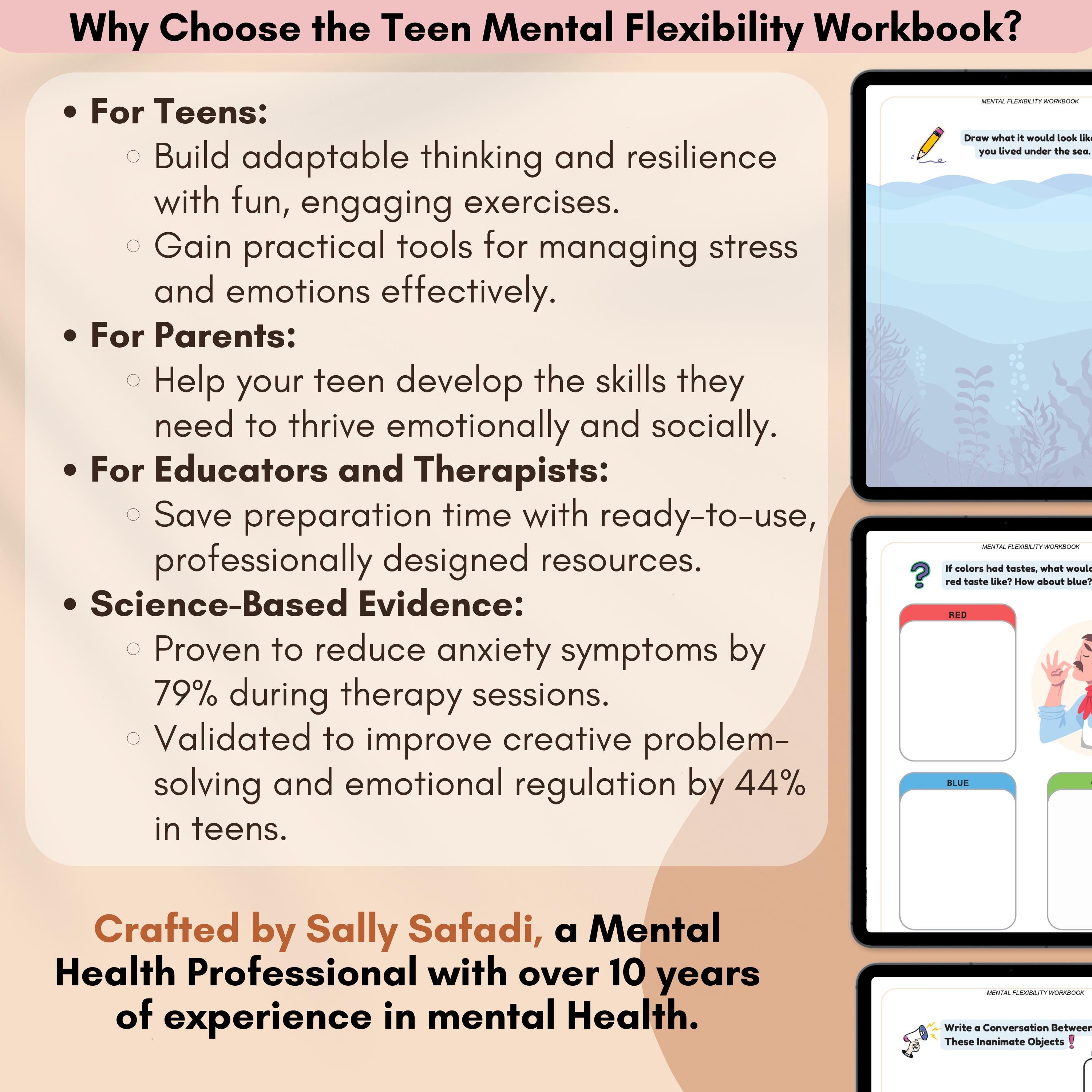 Mental Flexibility Workbook for Teens, CBT/DBT, Coping Skills (digital ...