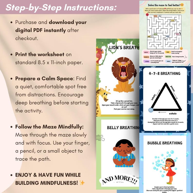 Mindfulness Maze for Kids - Printable Calming Activity, Therapy Tool ...
