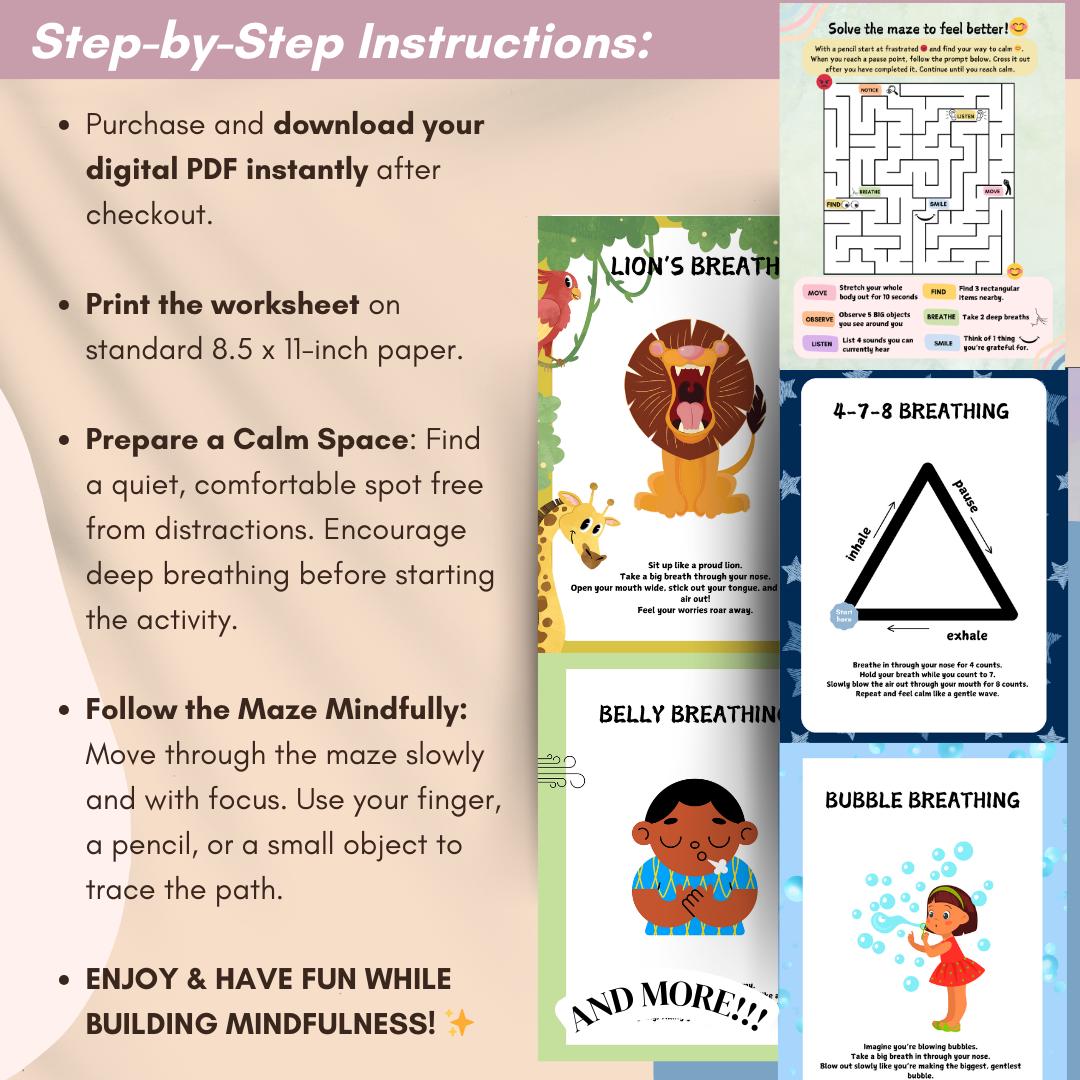 Mindfulness Maze for Kids - Printable Calming Activity, Therapy Tool ...
