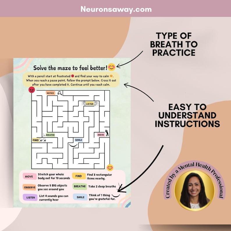 Mindfulness Maze for Kids – Printable Calming Activity (PDF Pattern) - Etsy
